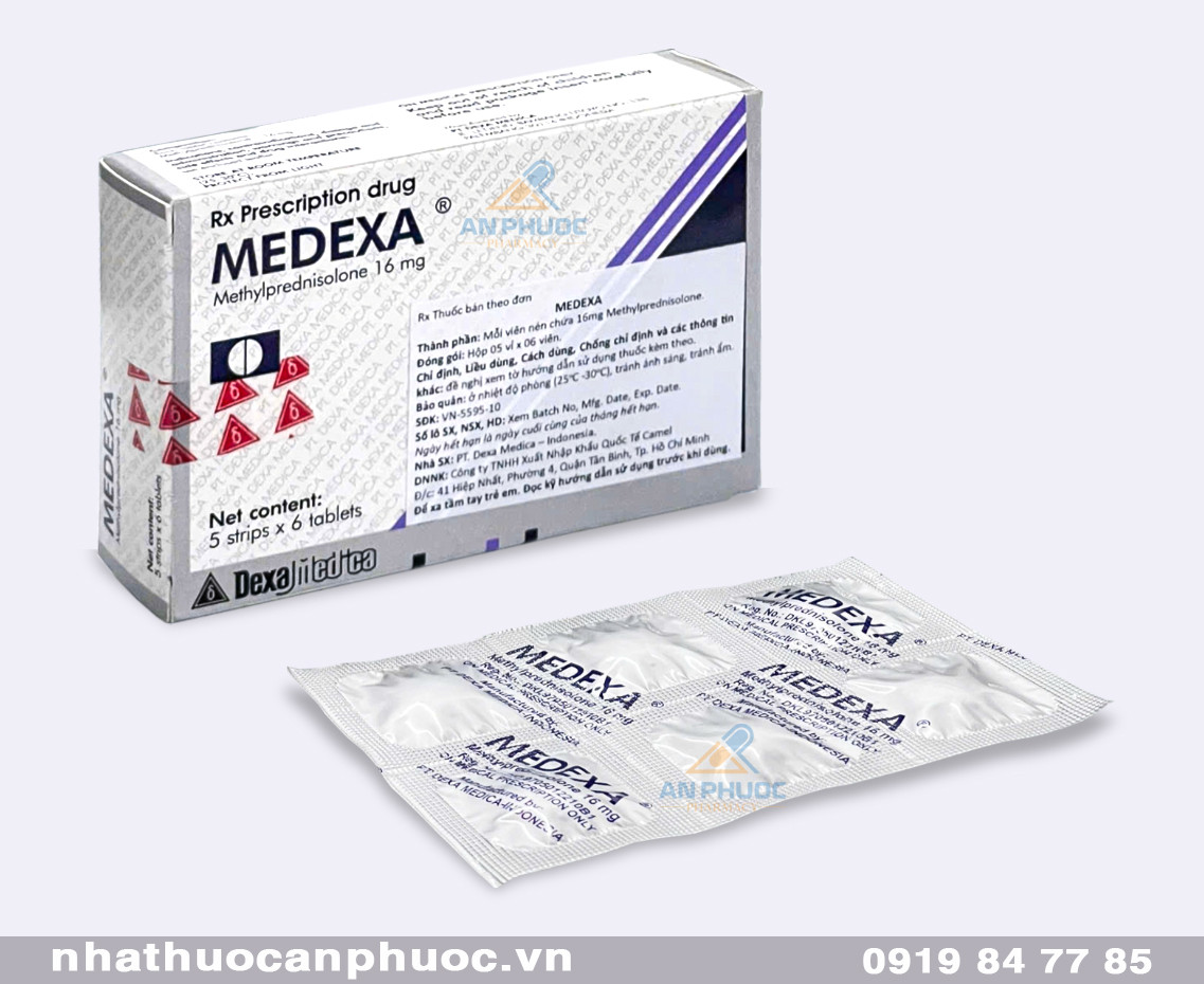 Medexa® 16mg | Methylprednisolone | Hộp 30 viên