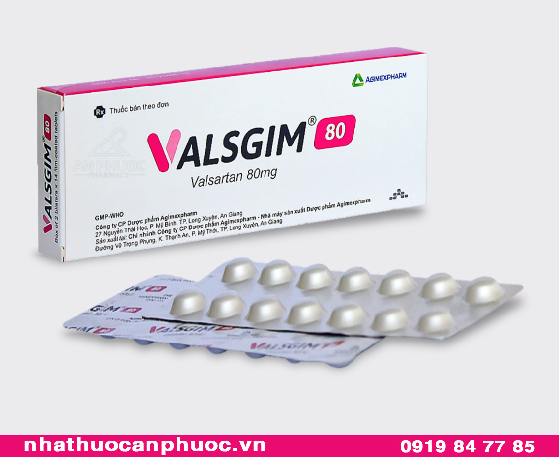 Valsgim® 80mg Valsartan | Hộp 28 viên